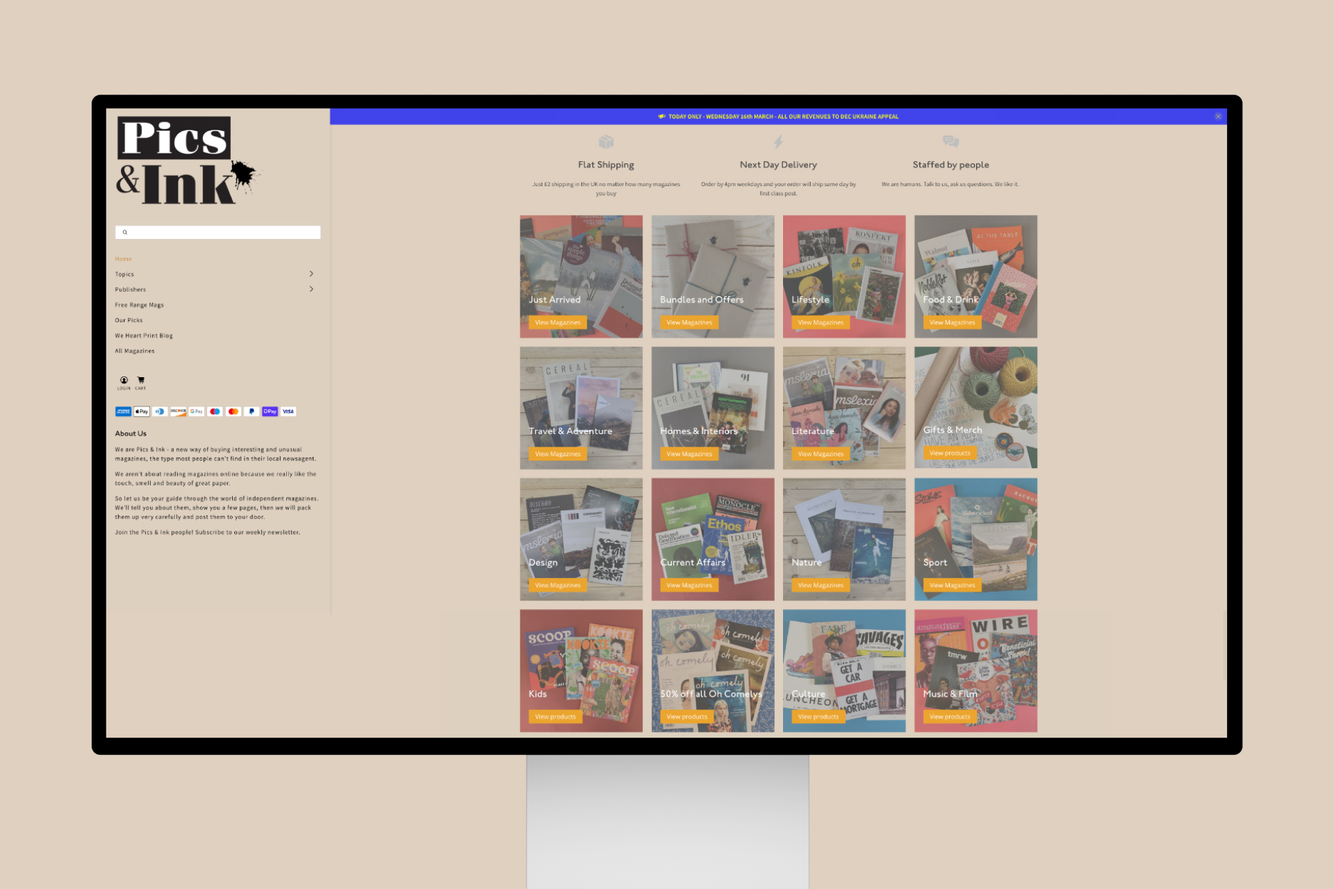 Pics & Ink donating all revenue to Ukraine Appeal for one day only ...